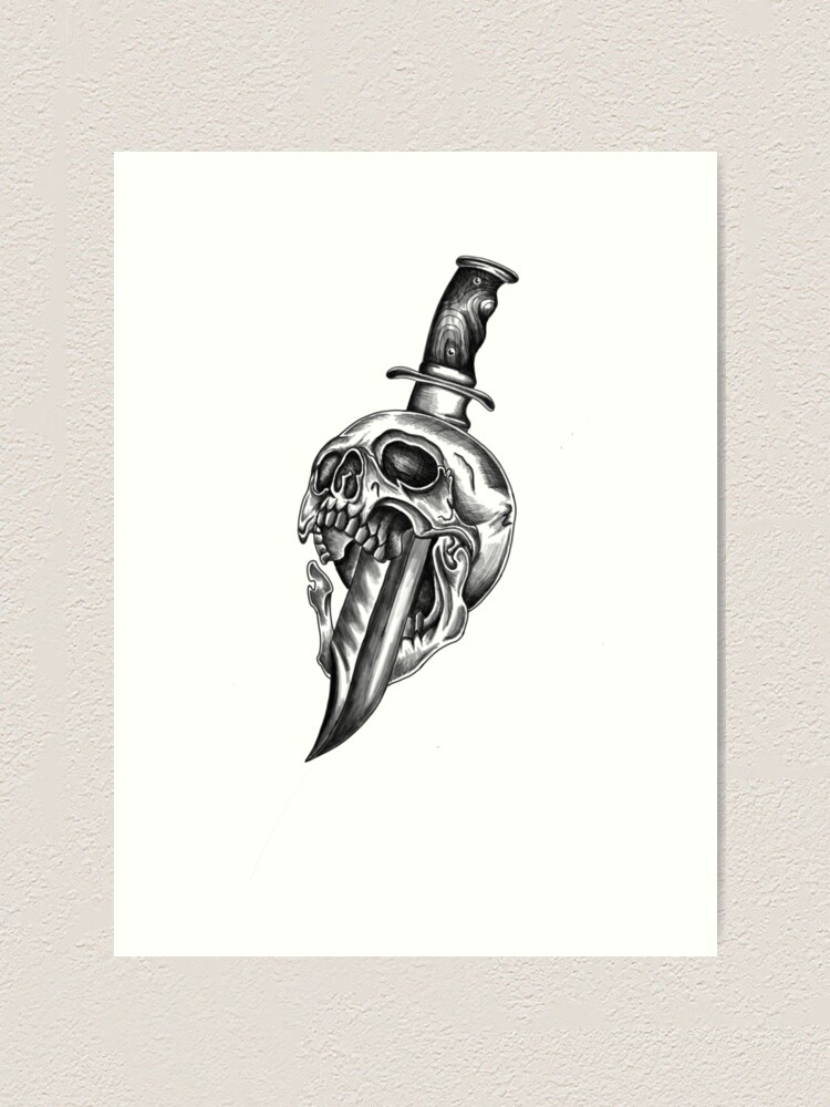 "Skull & Dagger " Art Print for Sale by TalenTattoos | Redbubble