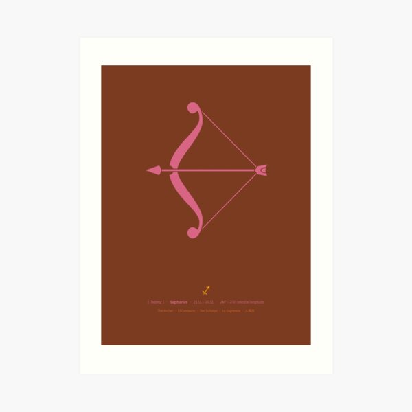 "Sagittarius Zodiac / Archer Star Sign Poster" Art Print by Thoth-Adan ...