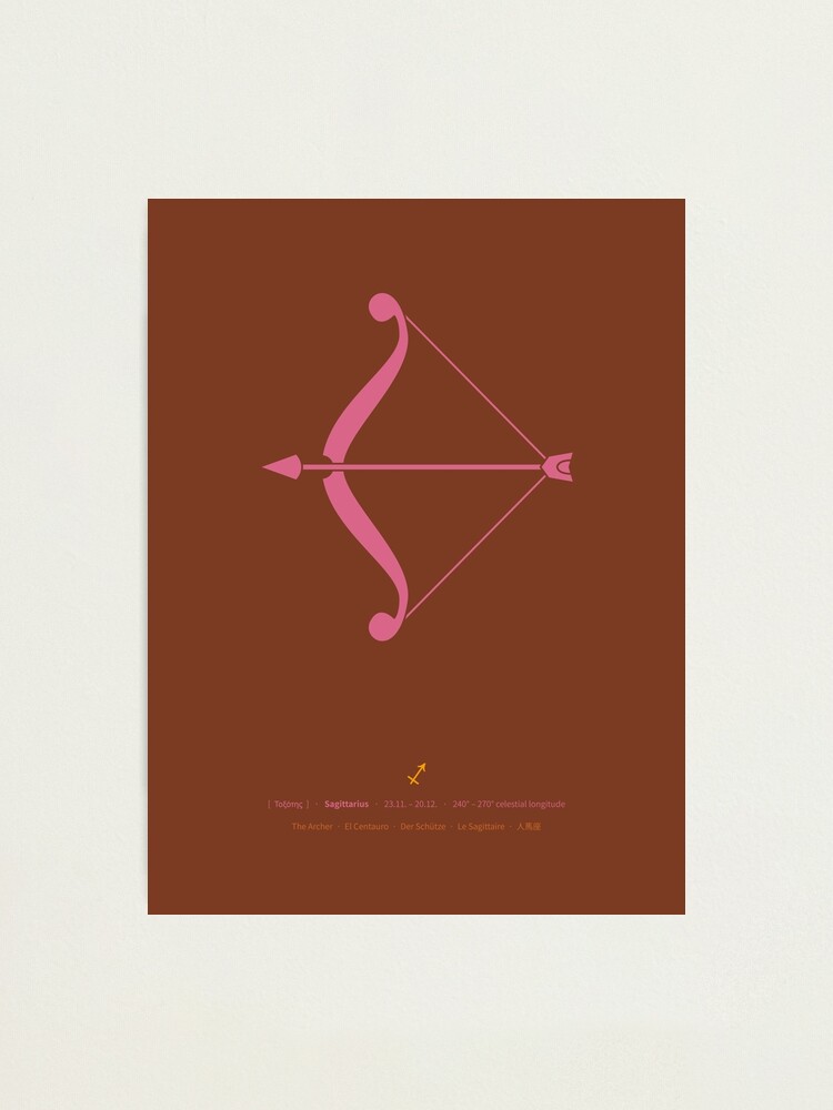 "Sagittarius Zodiac / Archer Star Sign Poster" Photographic Print for ...