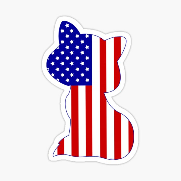 "Patriotic Cat - Cat USA Flag" Sticker for Sale by DigitalEffects ...
