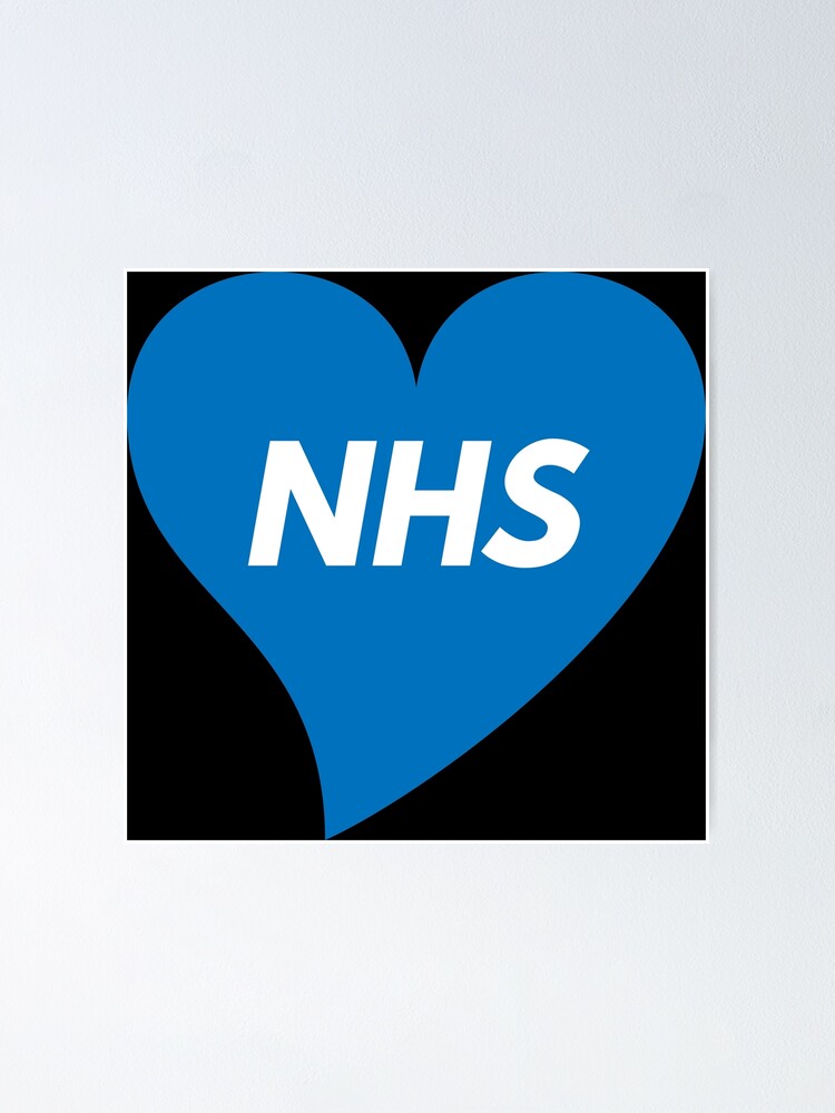 "NHS Blue Heart " Poster for Sale by Skelbunny | Redbubble