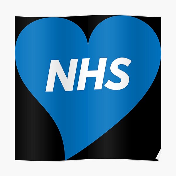 "NHS Blue Heart " Poster for Sale by Skelbunny | Redbubble