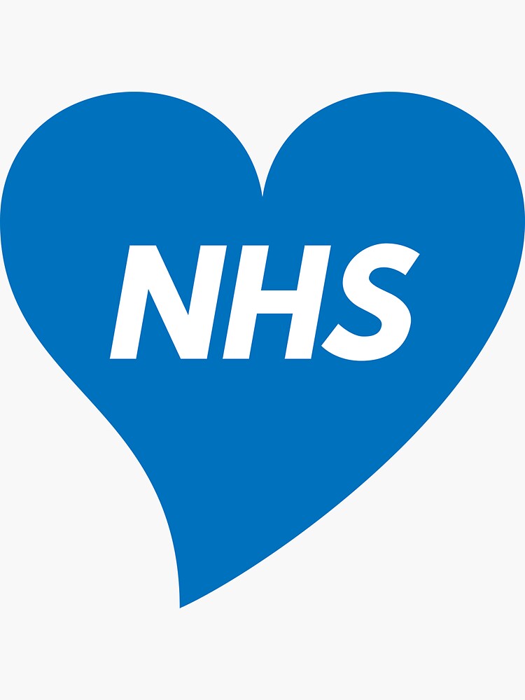 "NHS Blue Heart " Sticker for Sale by Skelbunny | Redbubble