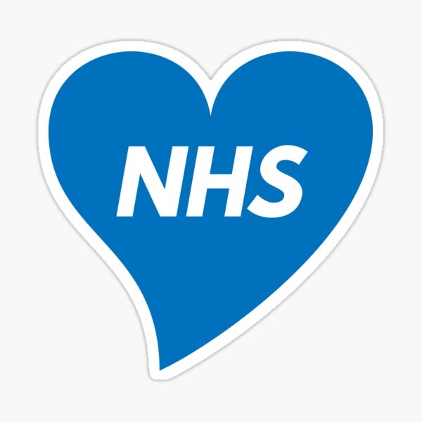 "NHS Blue Heart " Sticker for Sale by Skelbunny | Redbubble