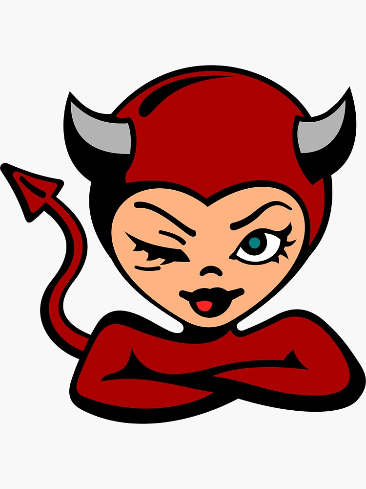 "Devil Girl" Sticker for Sale by Reethes | Redbubble