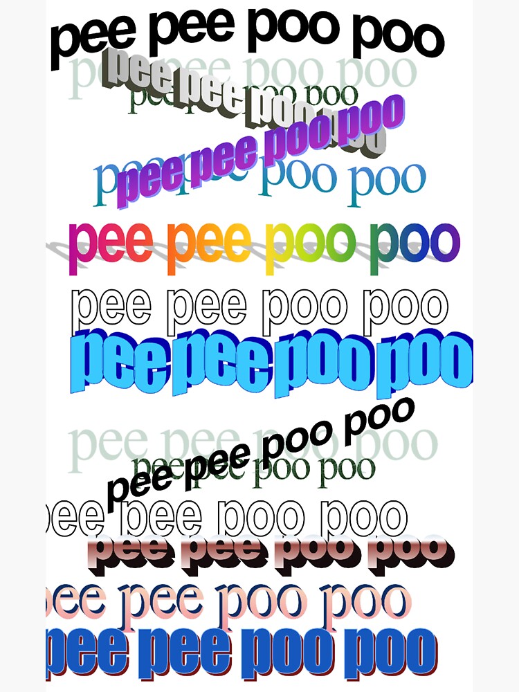 "90s WordArt Collage - pee pee poo poo" Sticker by swanamaker10 | Redbubble