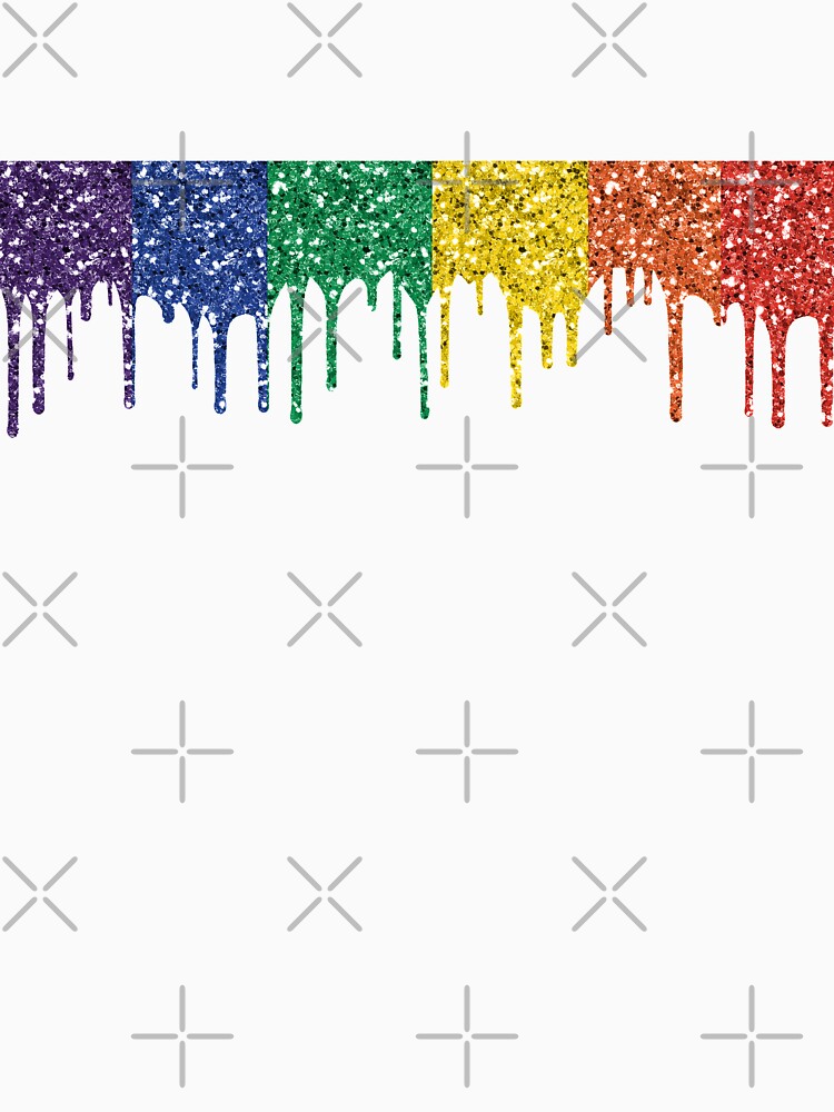"Rainbow Glitter Sparkle Pride Drips " T-shirt for Sale by ColorFlowArt ...