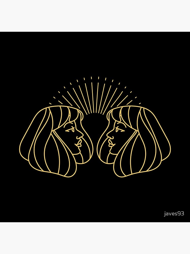 "Simple Gemini Astrology Zodiac Sign Line Drawing" Art Print for Sale ...