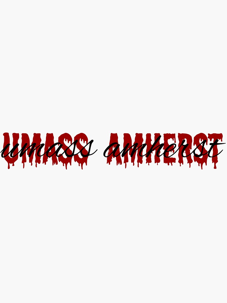 "umass amherst drip font" Sticker for Sale by lowercasejess | Redbubble