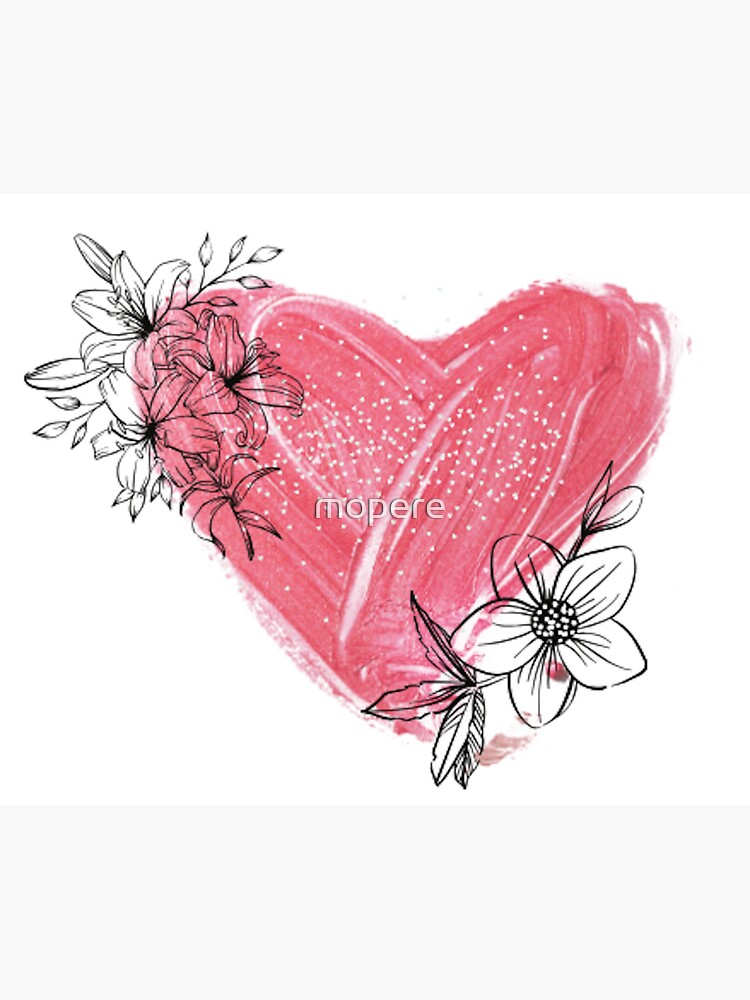 "Big Heart and flowers " Sticker for Sale by mopere | Redbubble