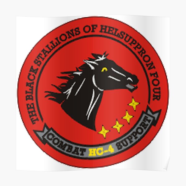 "HC-4 Helicopter Combat Support Squadron 4 Black Stallions Decal ...