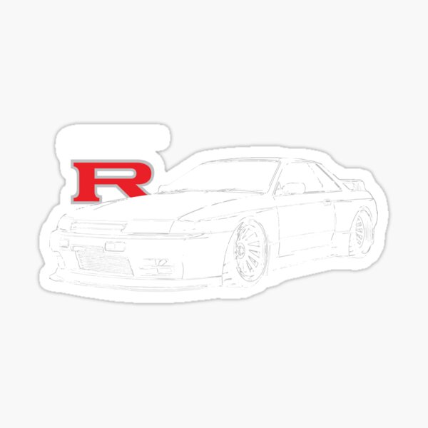 "GTR R32 Skyline Godzilla Line Graphic Racing" Sticker for Sale by ...