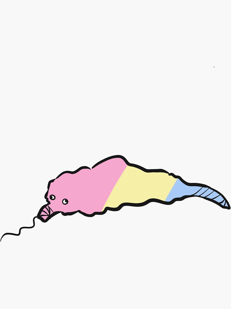 "Pansexual pride worm " Sticker by Princeofmarsss | Redbubble