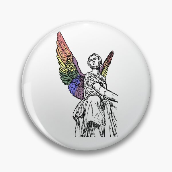 "Rainbow Angel - Queer Pride " Pin for Sale by Queerhaven | Redbubble