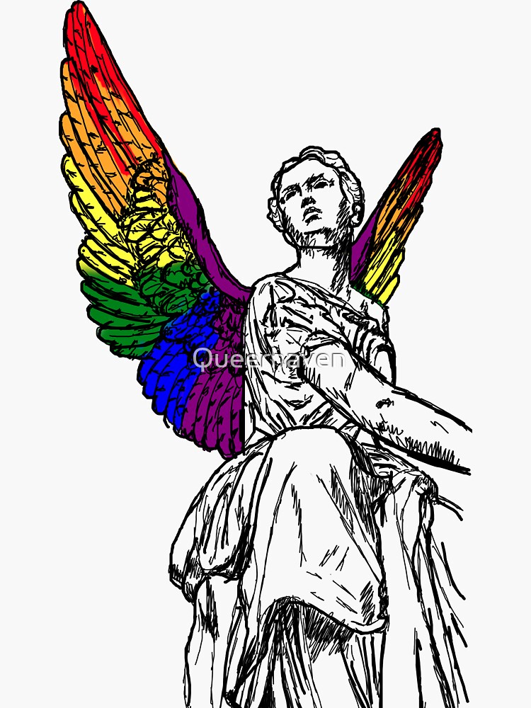"Rainbow Angel - Queer Pride " Sticker by Queerhaven | Redbubble
