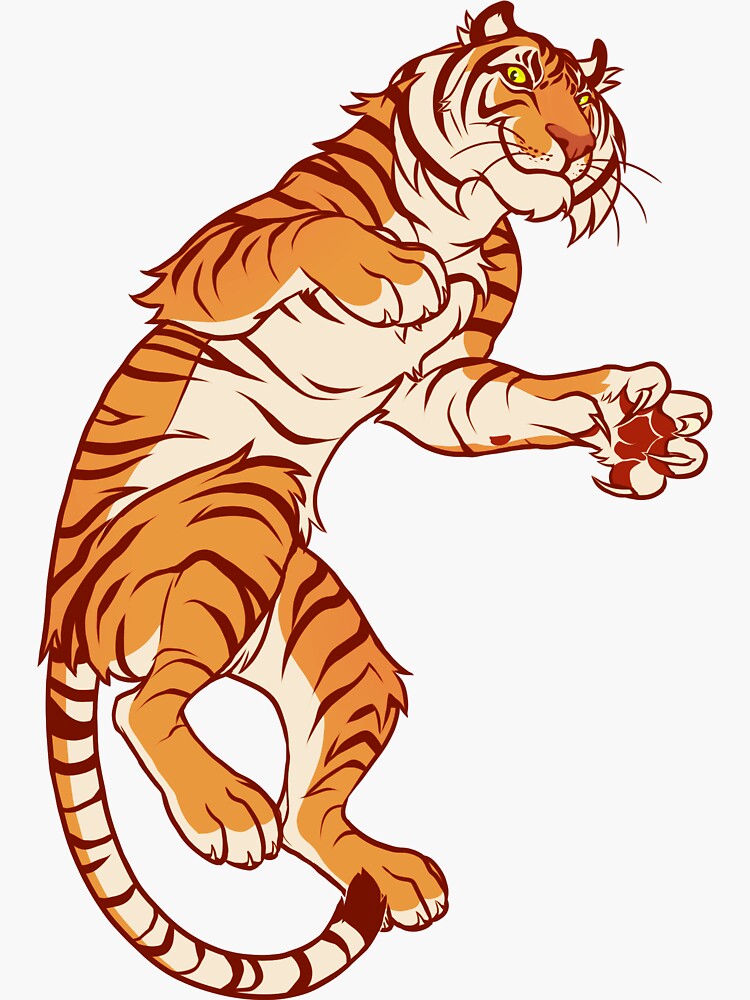"Bright tiger decal" Sticker for Sale by Raphaelion | Redbubble