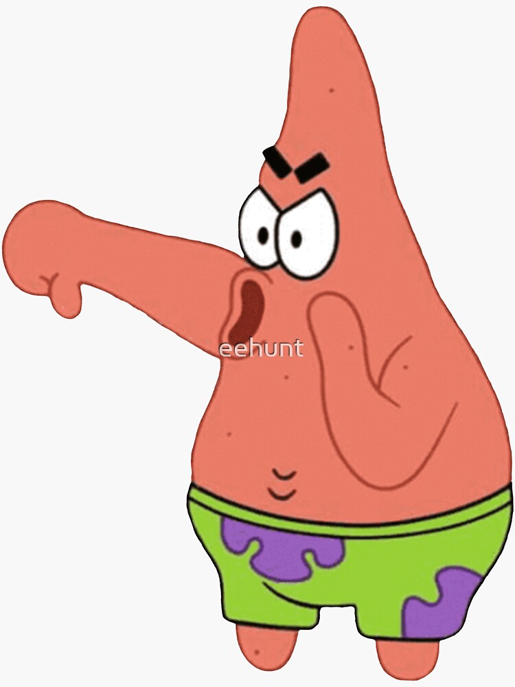 "Angry Patrick" Sticker for Sale by eehunt | Redbubble