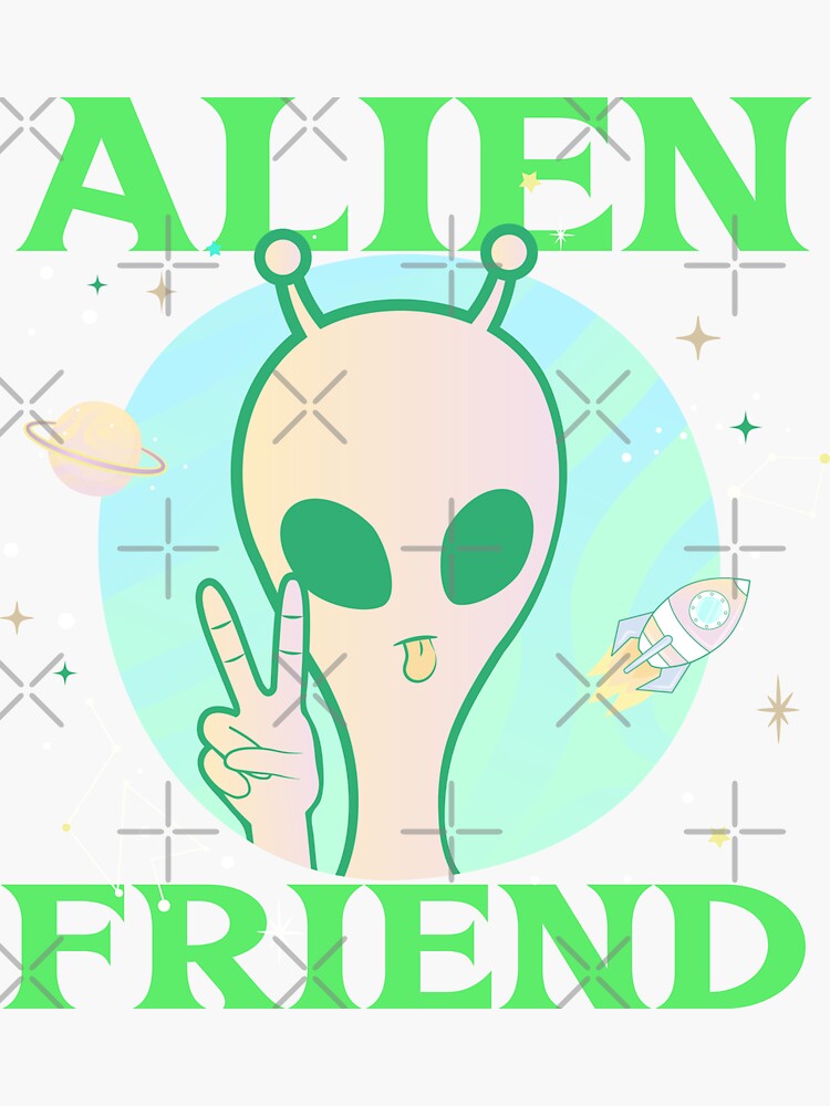 "Alien Friend" Sticker for Sale by phys | Redbubble