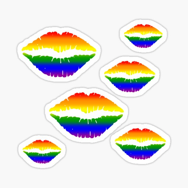 "Rainbow Lips - Face Mask" Sticker for Sale by m1kels | Redbubble