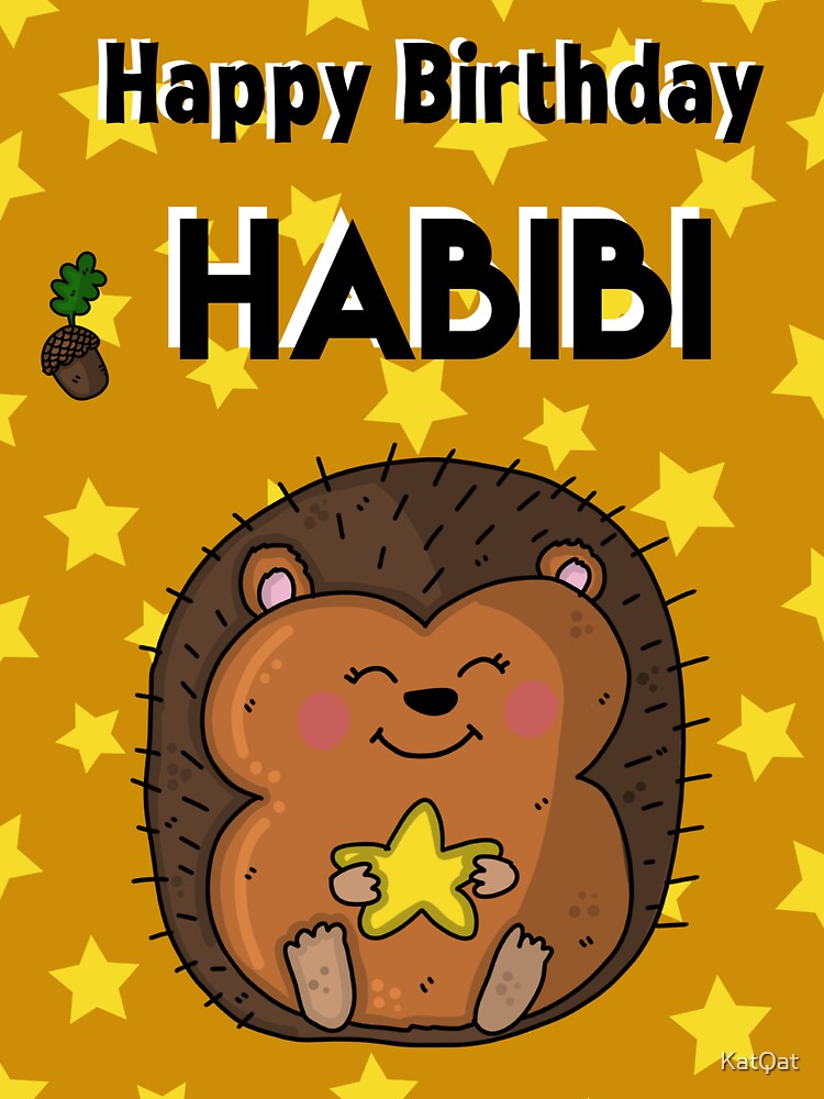 "Happy Birthday Habibi" Sticker for Sale by KatQat | Redbubble