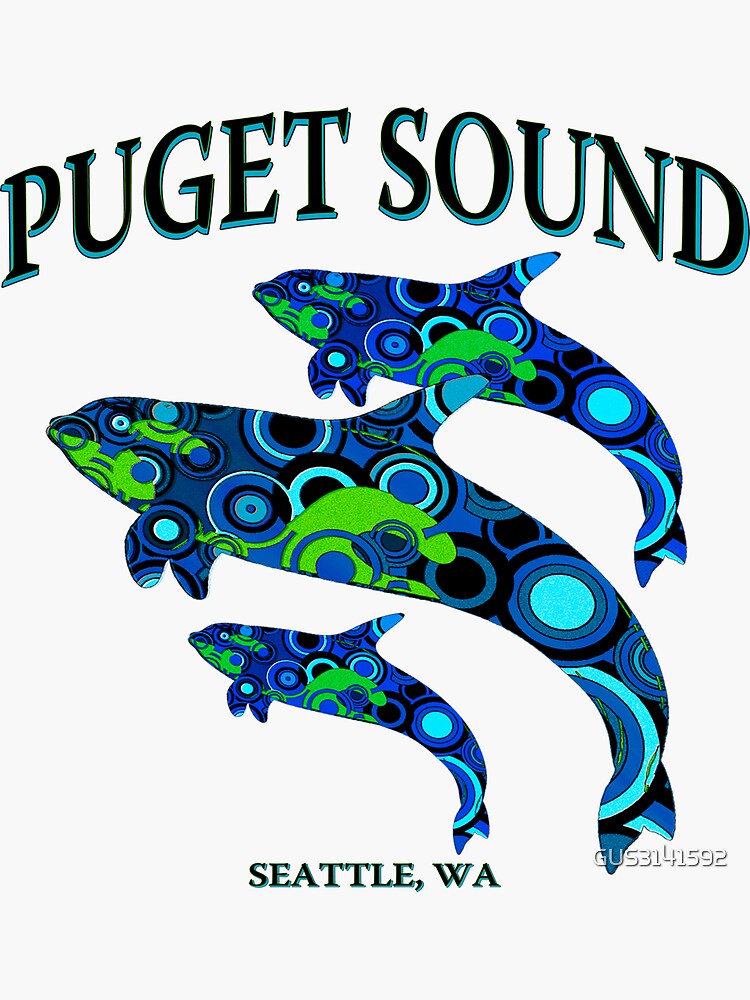 "Puget Sound Orcas" Sticker for Sale by GUS3141592 | Redbubble