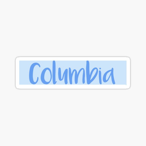 "Columbia " Sticker for Sale by roryglantz1 | Redbubble