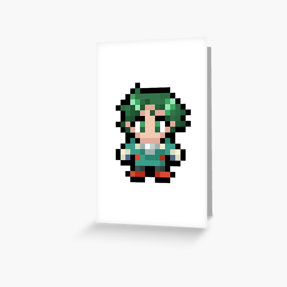 "Deku Pixel Sprite" Greeting Card by Toffeecoco1 | Redbubble
