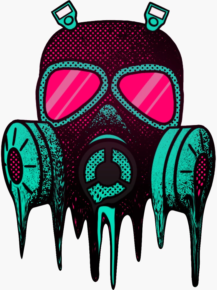 "Drippy gas mask" Sticker for Sale by Lunatic7174 | Redbubble