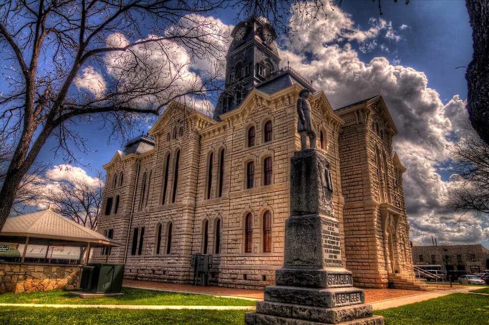 "Hood County Courthouse (Granbury, Texas)" by Terence Russell | Redbubble