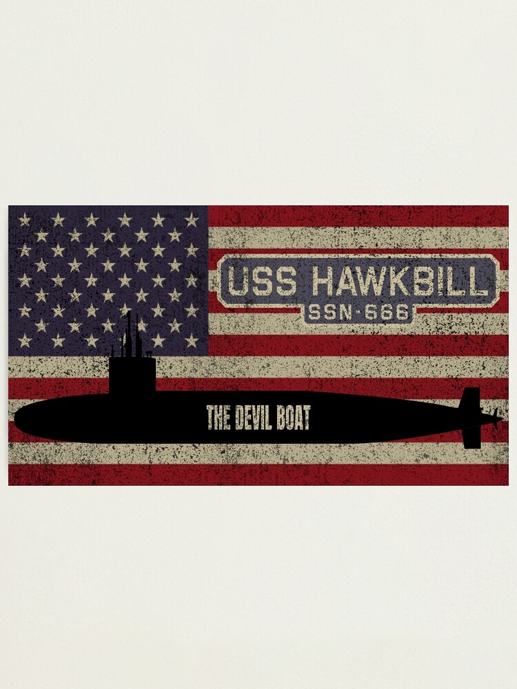 Lámina fotográfica «USS Hawkbill SSN-666 Clase de esturión Submarino de ...