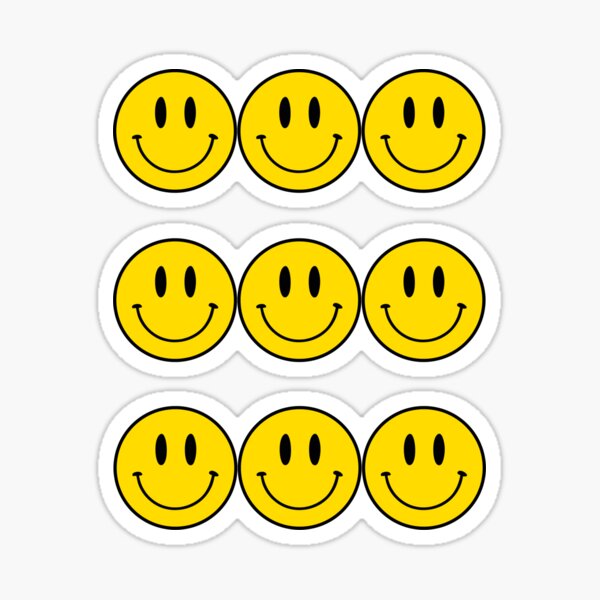 "Happy Face | Black | Three" Sticker for Sale by HappyFaceCo | Redbubble
