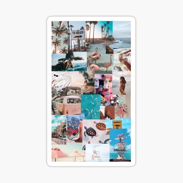 "Vibrant beach aesthetic print" Sticker for Sale by giasammons | Redbubble