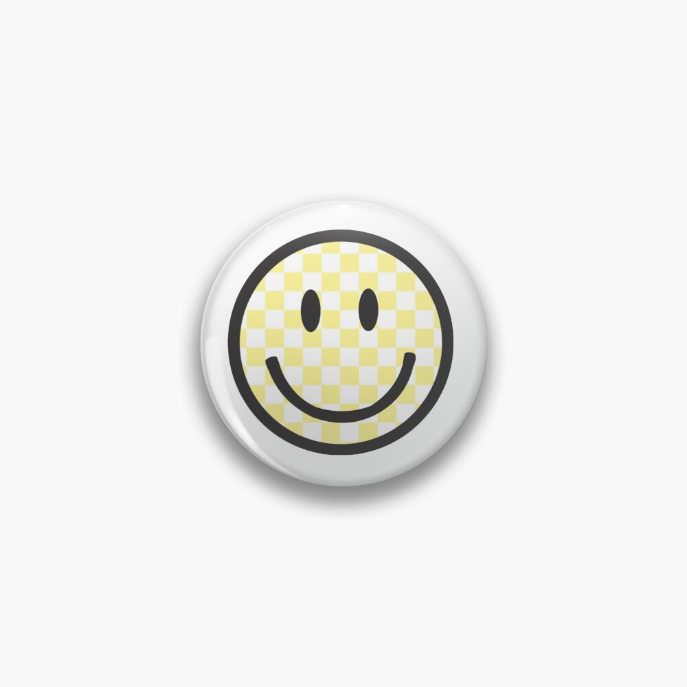 "Light Yellow Checkered Smiley Face" Sticker for Sale by sabriinam ...