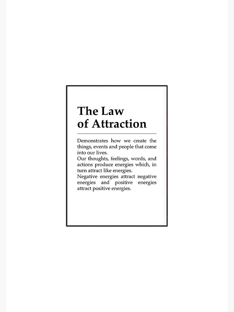 "the law of attraction definition" Spiral Notebook for Sale by ...