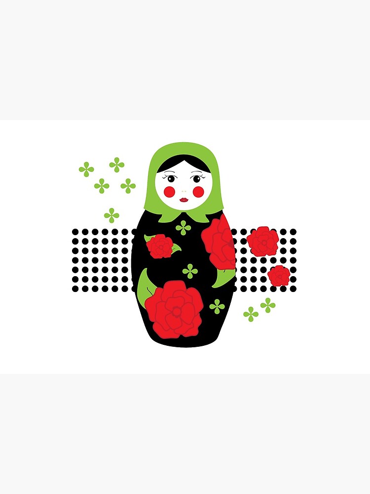"Matryoshka Folk Russian Nesting Doll Illustration" Mask for Sale by ...
