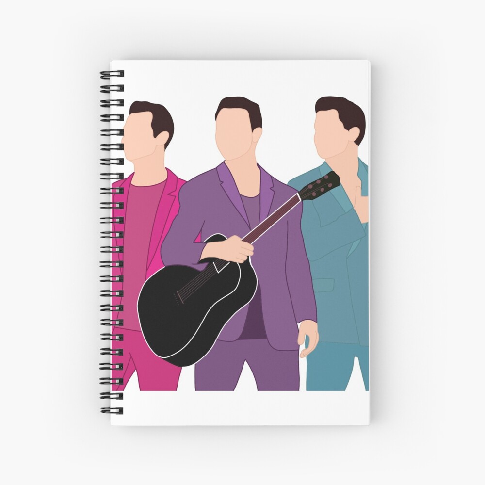 "Jonas Brothers happiness continues cartoon outline" Spiral Notebook ...
