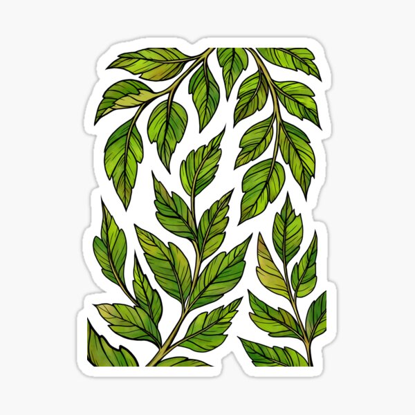 "Leaves and branches" Sticker by EarthlingAria | Redbubble