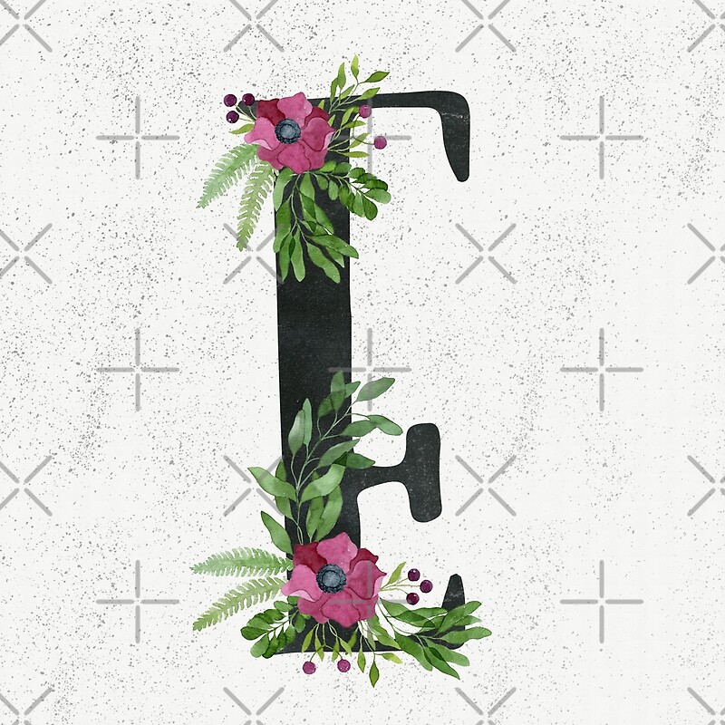 "Monogram E with Floral Wreath" by helga-wigandt | Redbubble