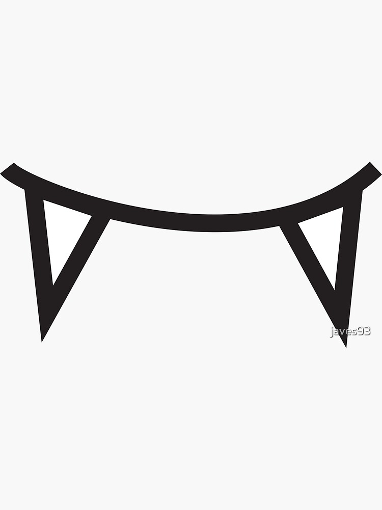 "Smiley Fangs Cartoon Mouth" Sticker by javes93 | Redbubble