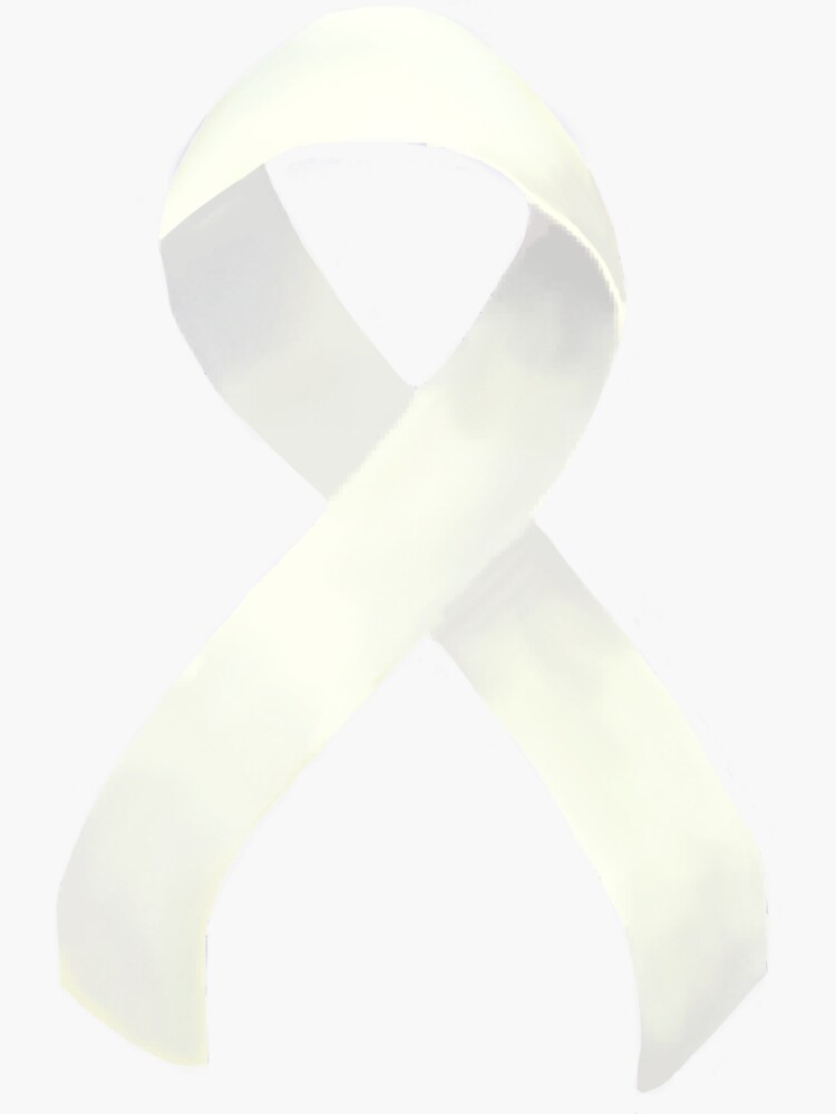 "White Cancer Ribbon" Sticker by maevemcnulty | Redbubble
