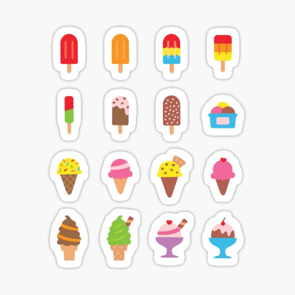 "Colourful Ice Cream and Ice Block Pattern" Sticker by rustydoodle ...