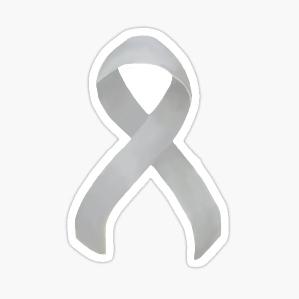 "Gray Cancer Ribbon" Sticker by maevemcnulty | Redbubble