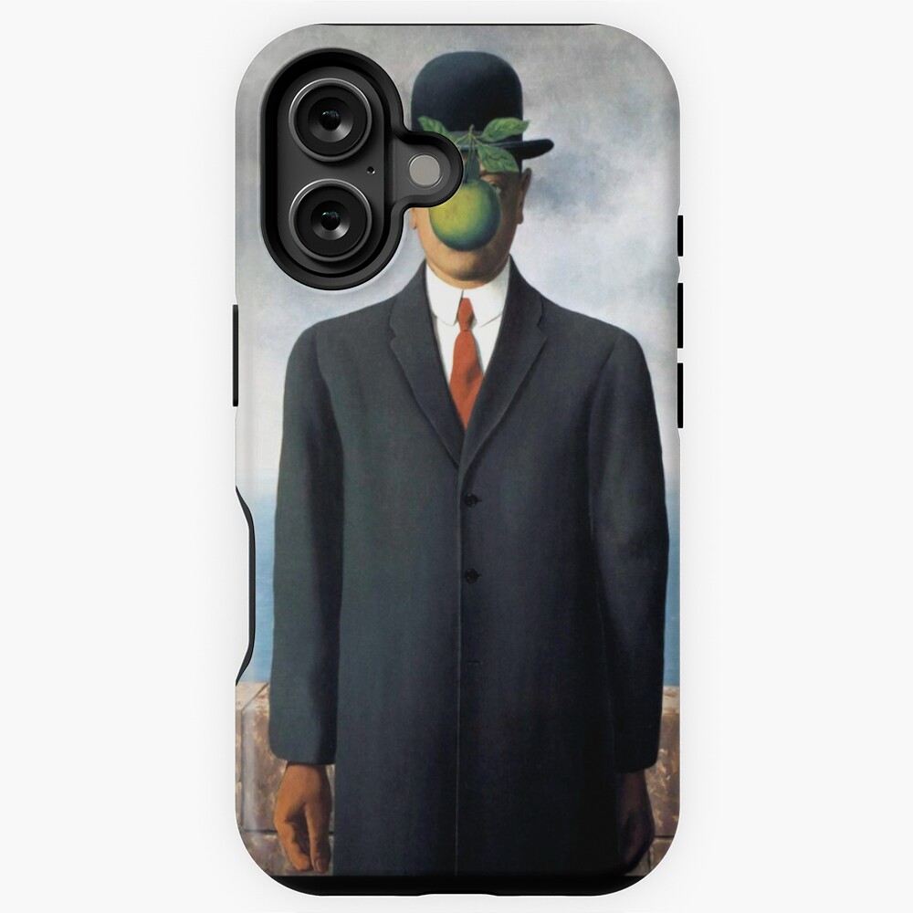 "surrealism painting The son of man with floating green apple self ...