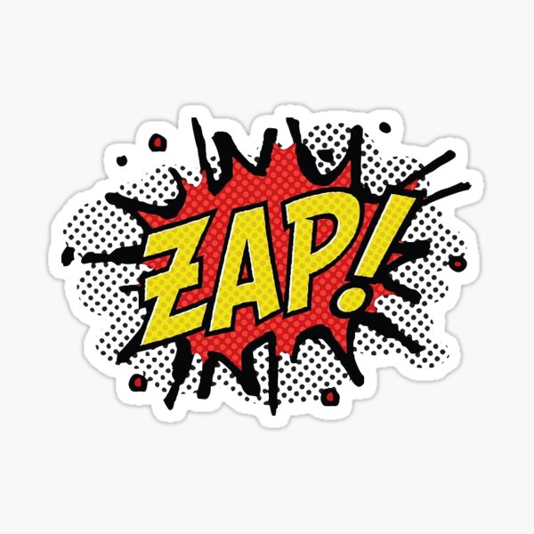 "Zap! Sticker" Sticker for Sale by erinamcintyre | Redbubble
