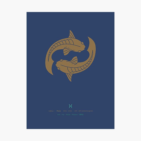 "Pisces Zodiac / Fish Star Sign Poster" Photographic Print for Sale by ...