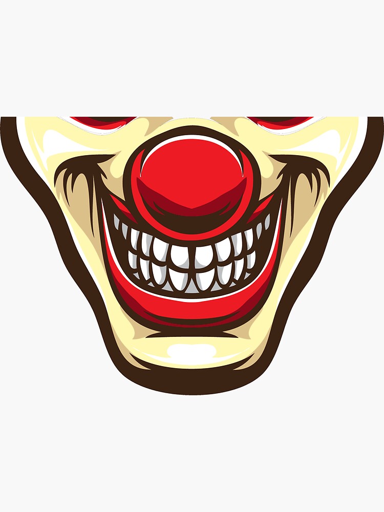 "Creepy Clown" Sticker for Sale by SillyTees | Redbubble