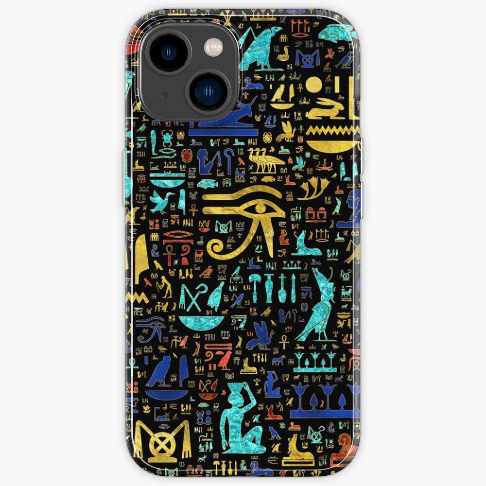"Colorful Ancient Egyptian hieroglyphic pattern" iPhone Case for Sale ...
