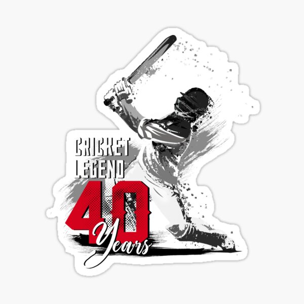 "Cricket Player, 40th Birthday, The Legend" Sticker by JIGGO | Redbubble