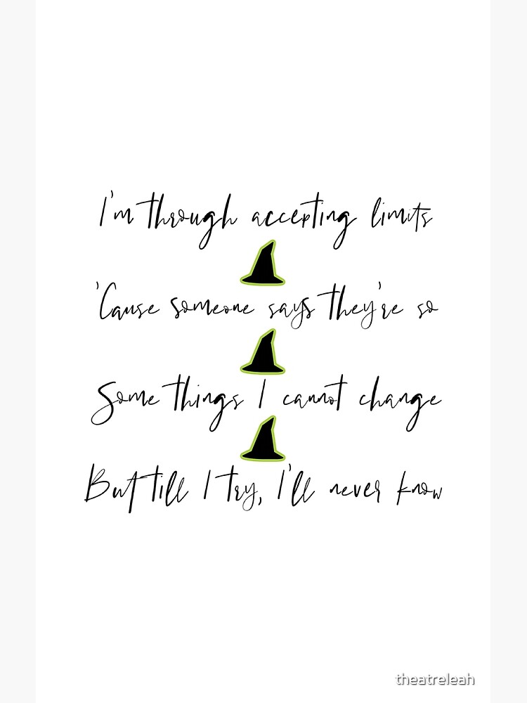 "Defying Gravity - Wicked" Poster for Sale by theatreleah | Redbubble