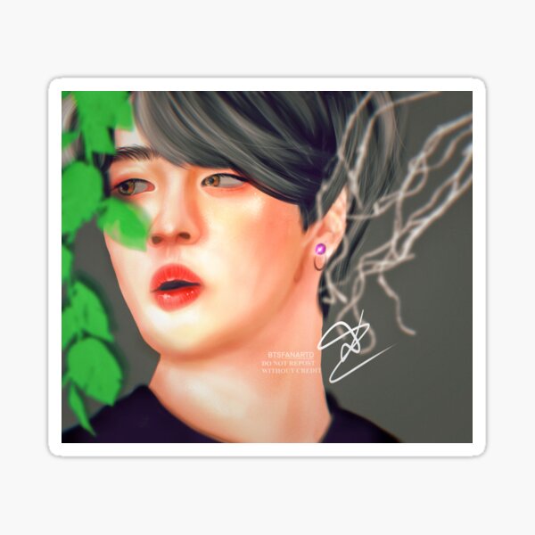 "BTS JIMIN " Sticker for Sale by artbydivvya | Redbubble